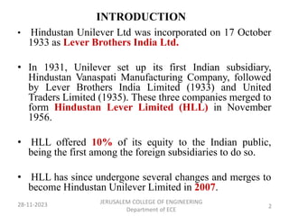 Hindhustan unilever private limited company | PPTX