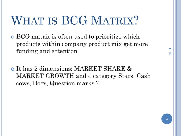 HUL BCG MATRIX