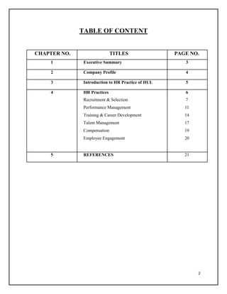 HR Practices at HUL | PDF