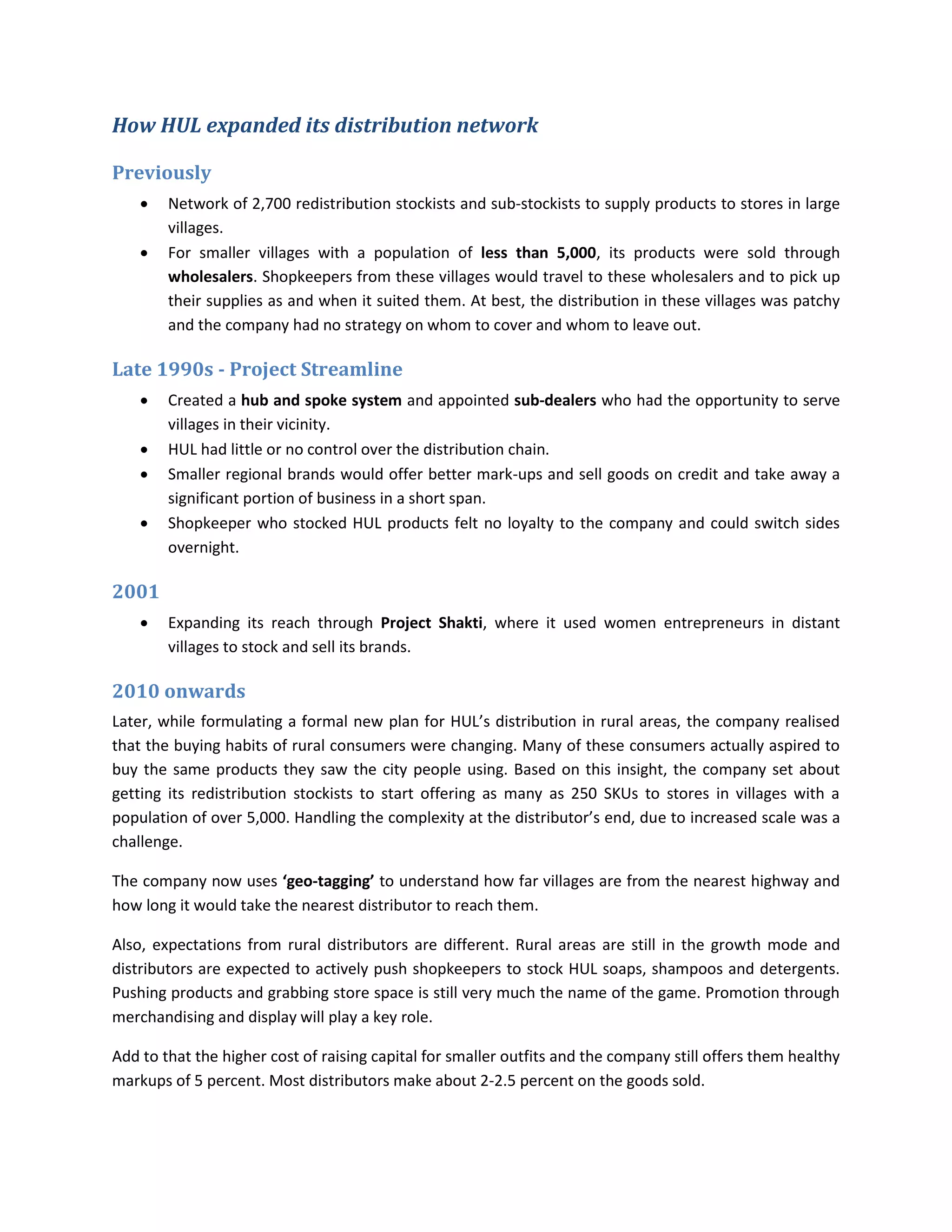 HUL Distribution Model | PDF