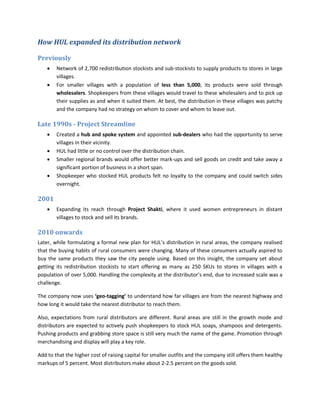 HUL Distribution Model | PDF