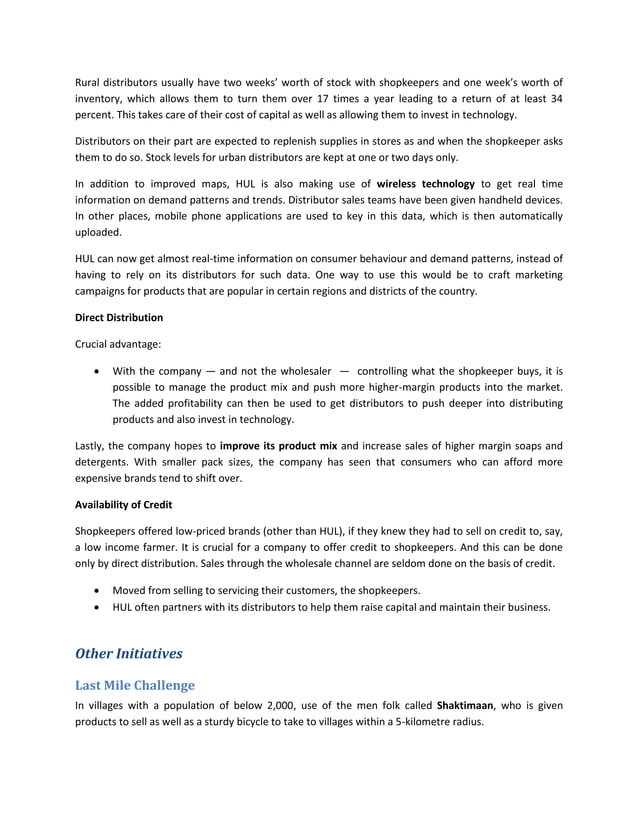 HUL Distribution Model | PDF