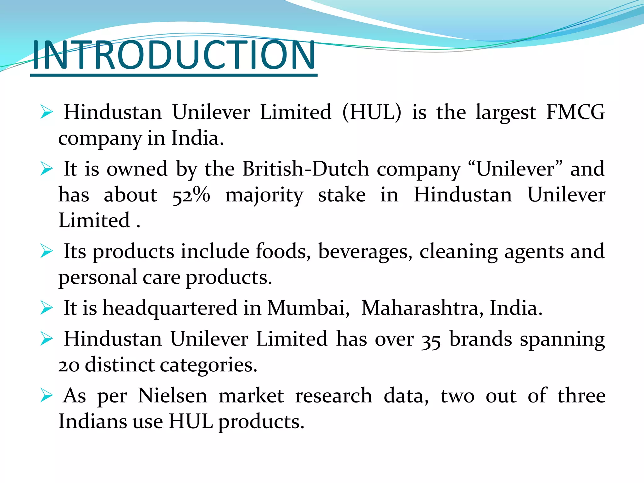 HINDUSTAN UNILEVER LIMITED PPT | PPTX