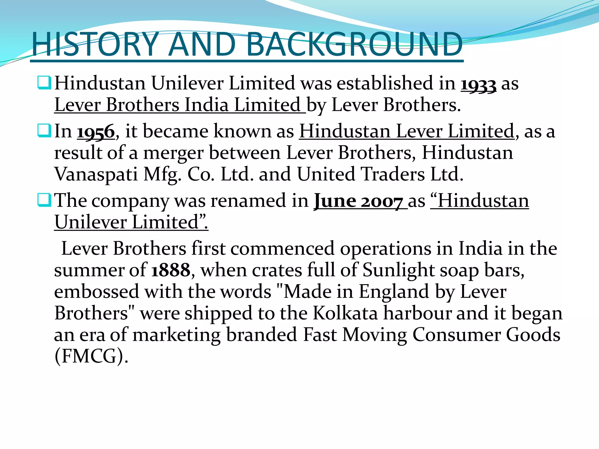 HINDUSTAN UNILEVER LIMITED PPT | PPTX