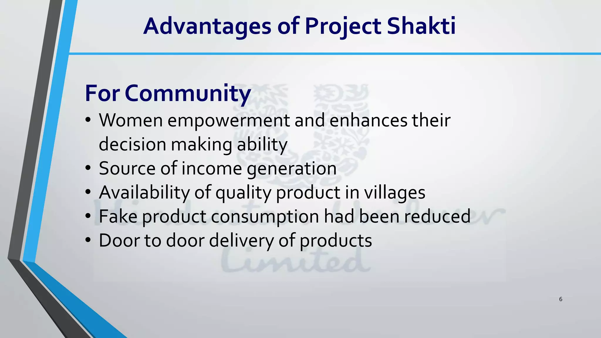 HUL in rural India- Project Shakti | PPTX
