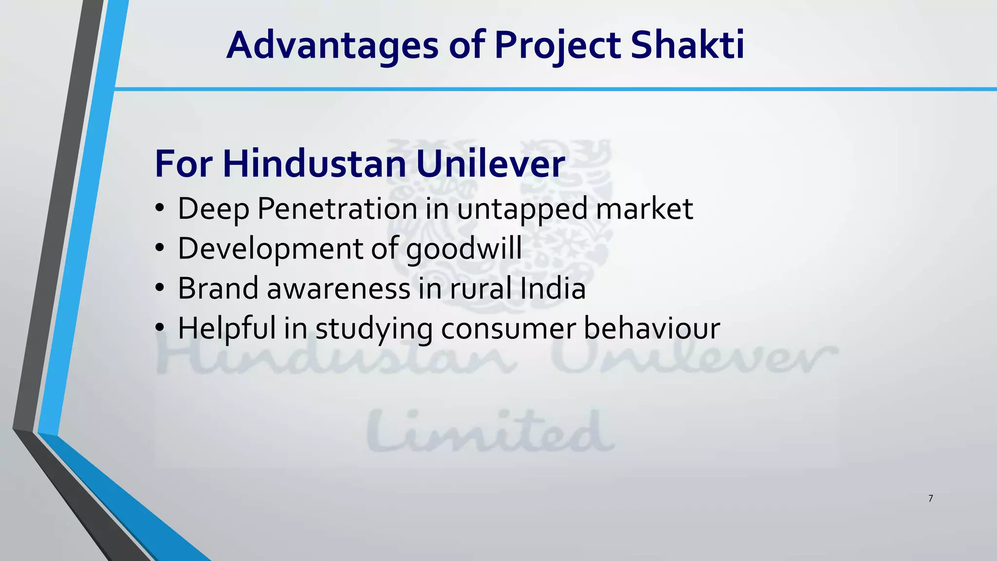 HUL in rural India- Project Shakti | PPTX