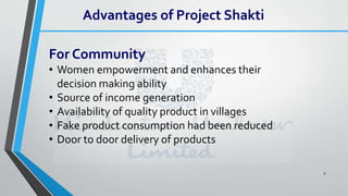 HUL in rural India- Project Shakti | PPTX