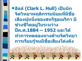 Hull’S Systematic Behavior Theory( By Piyawut) | PPT