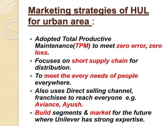Hul marketing strategies | PPTX