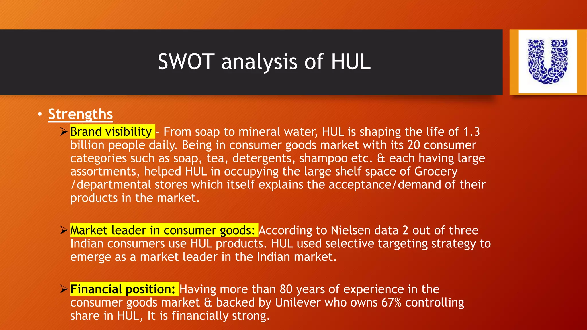 Hindustan Unilever Limited MIS SWOT | PPTX | Commodities | Economy