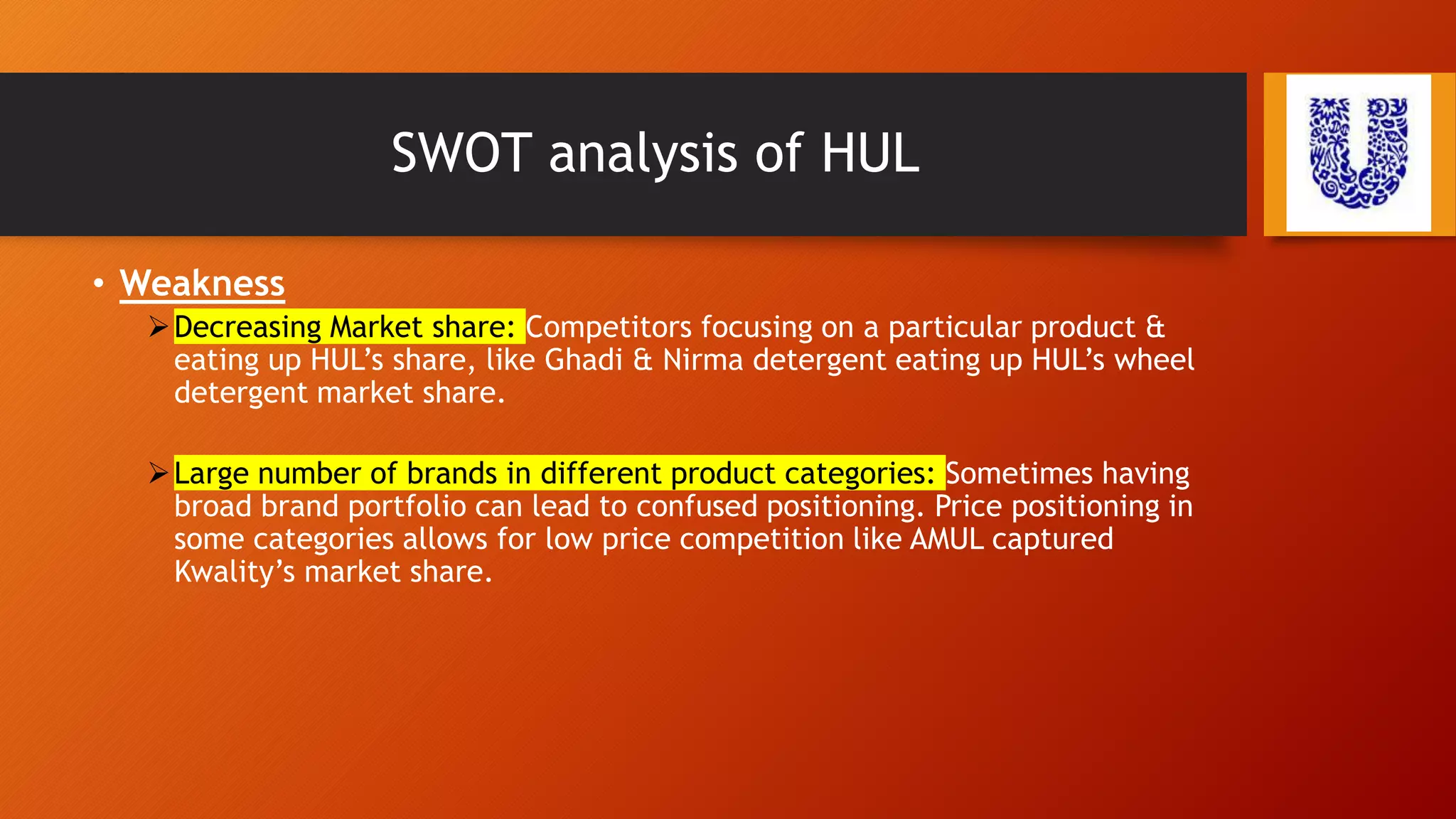 Hindustan Unilever Limited MIS SWOT | PPTX | Commodities | Economy