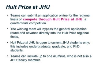 Hult Prize at Johns Hopkins University Info | PPT