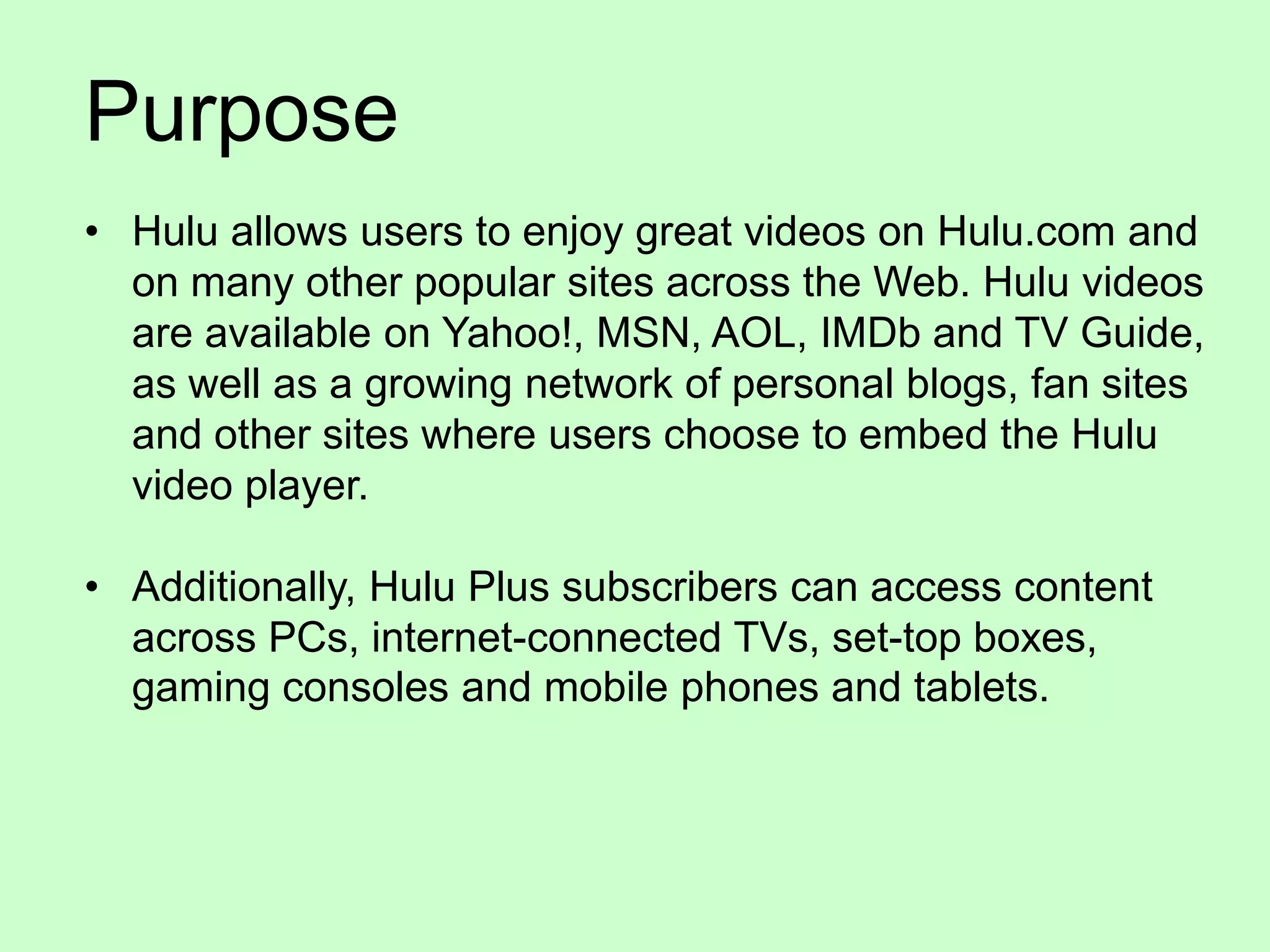 Hulu research presentation | PPTX