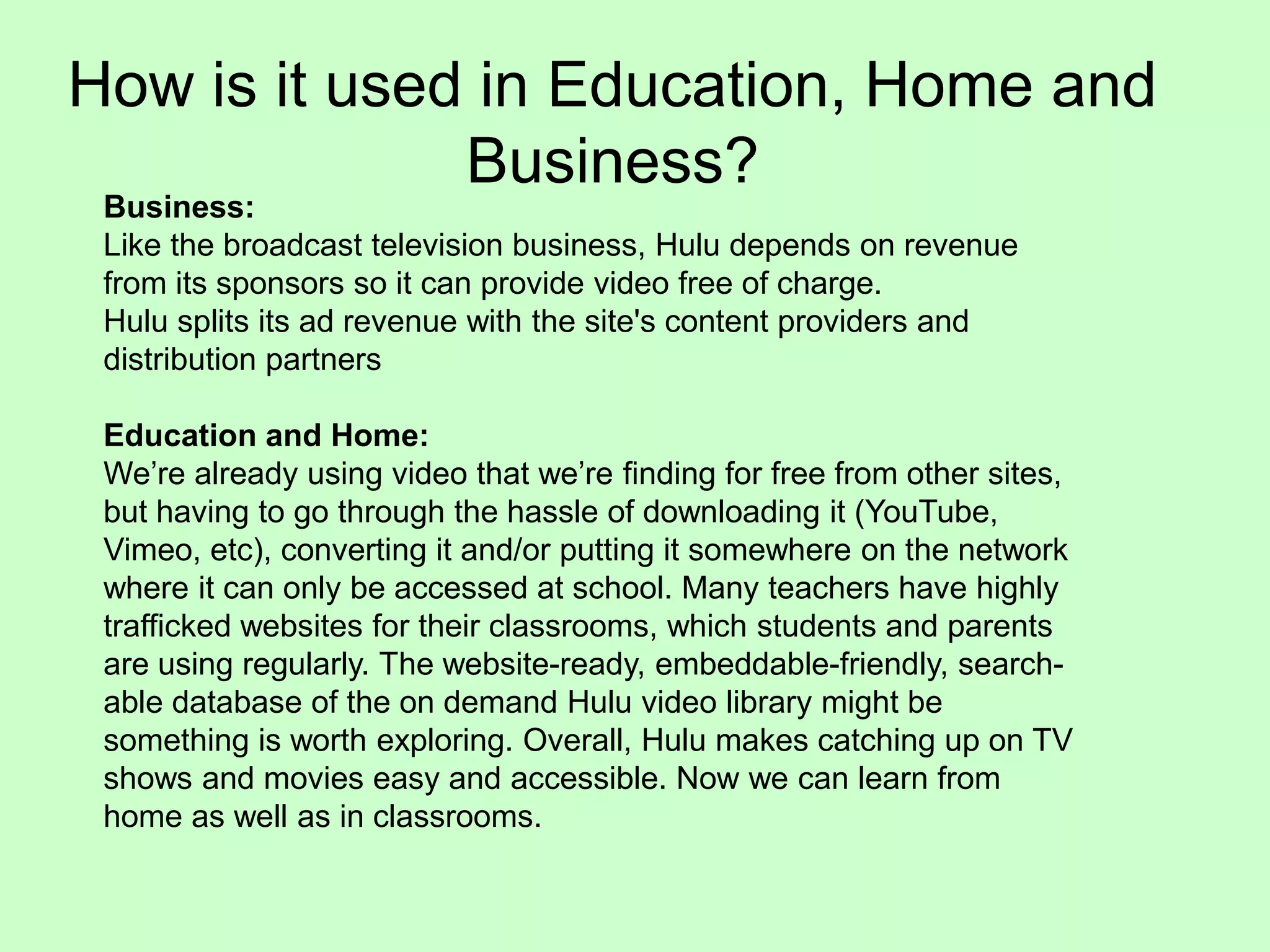 Hulu research presentation | PPTX