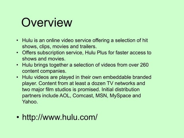Hulu research presentation | PPTX