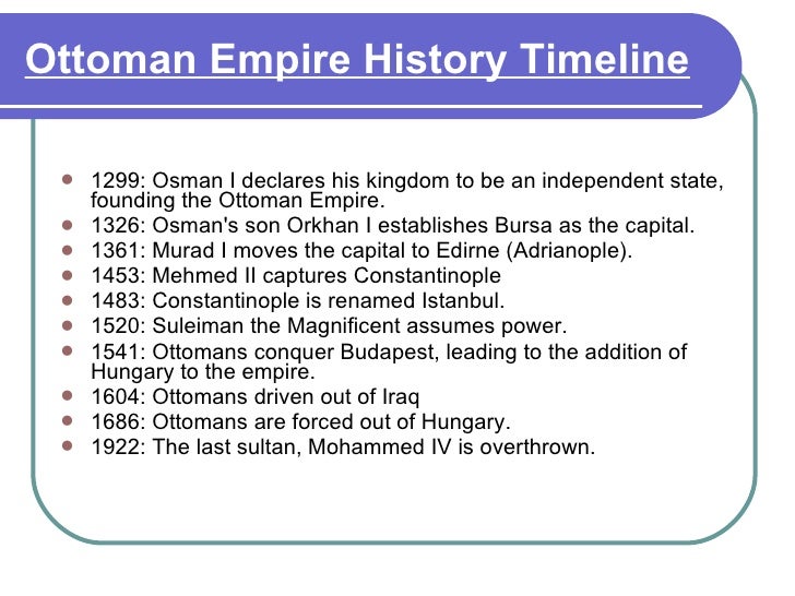 Ottoman History Timeline at Jeff Updike blog