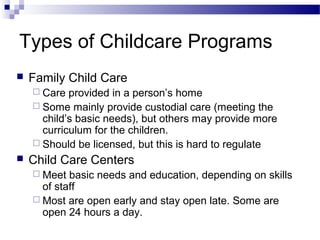 Chapter 2 - Types of Programs | PPT | Daycare and Pre-School | Parenting