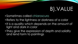 The Elements of Visual Arts and Performing Arts | PPTX
