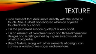 The Elements of Visual Arts and Performing Arts | PPTX