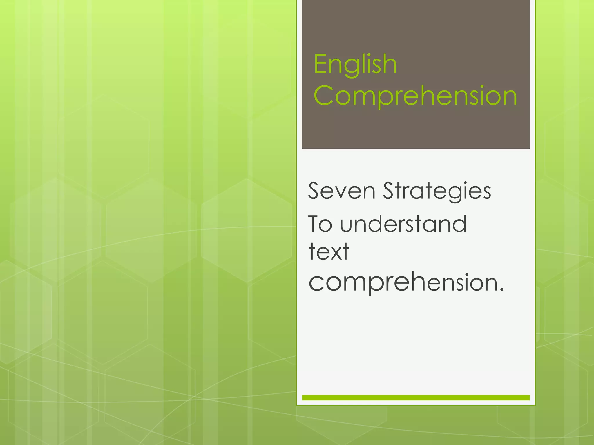 comprehension Text | PPTX