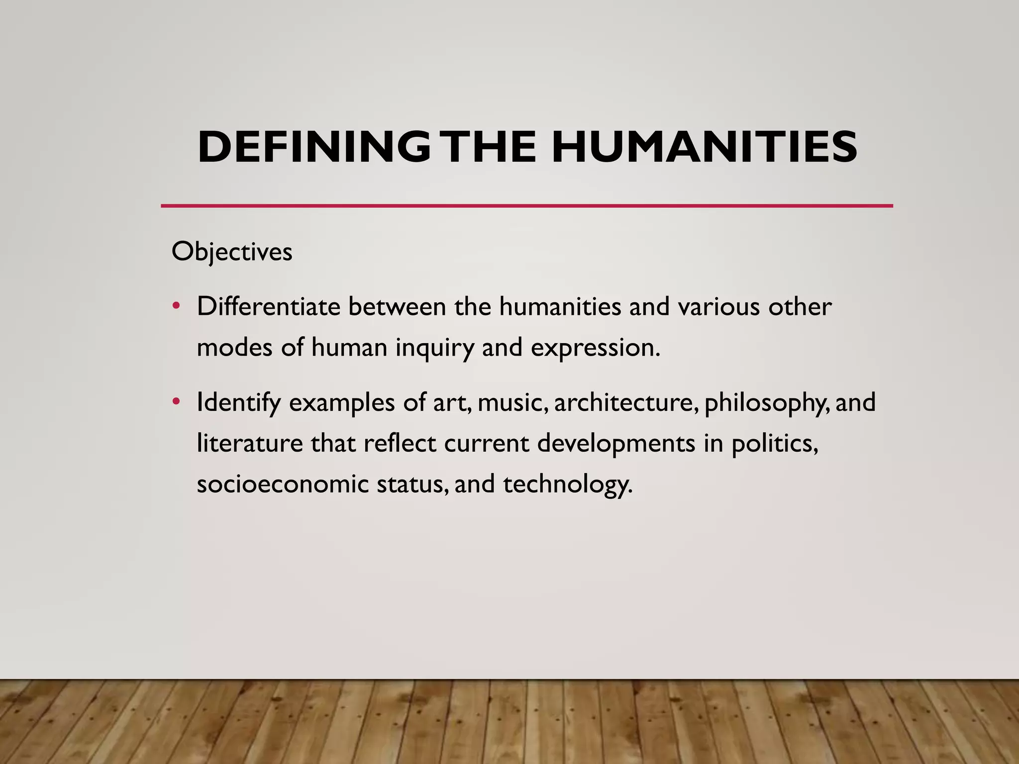 HUM 100: Defining th Humanities | PDF