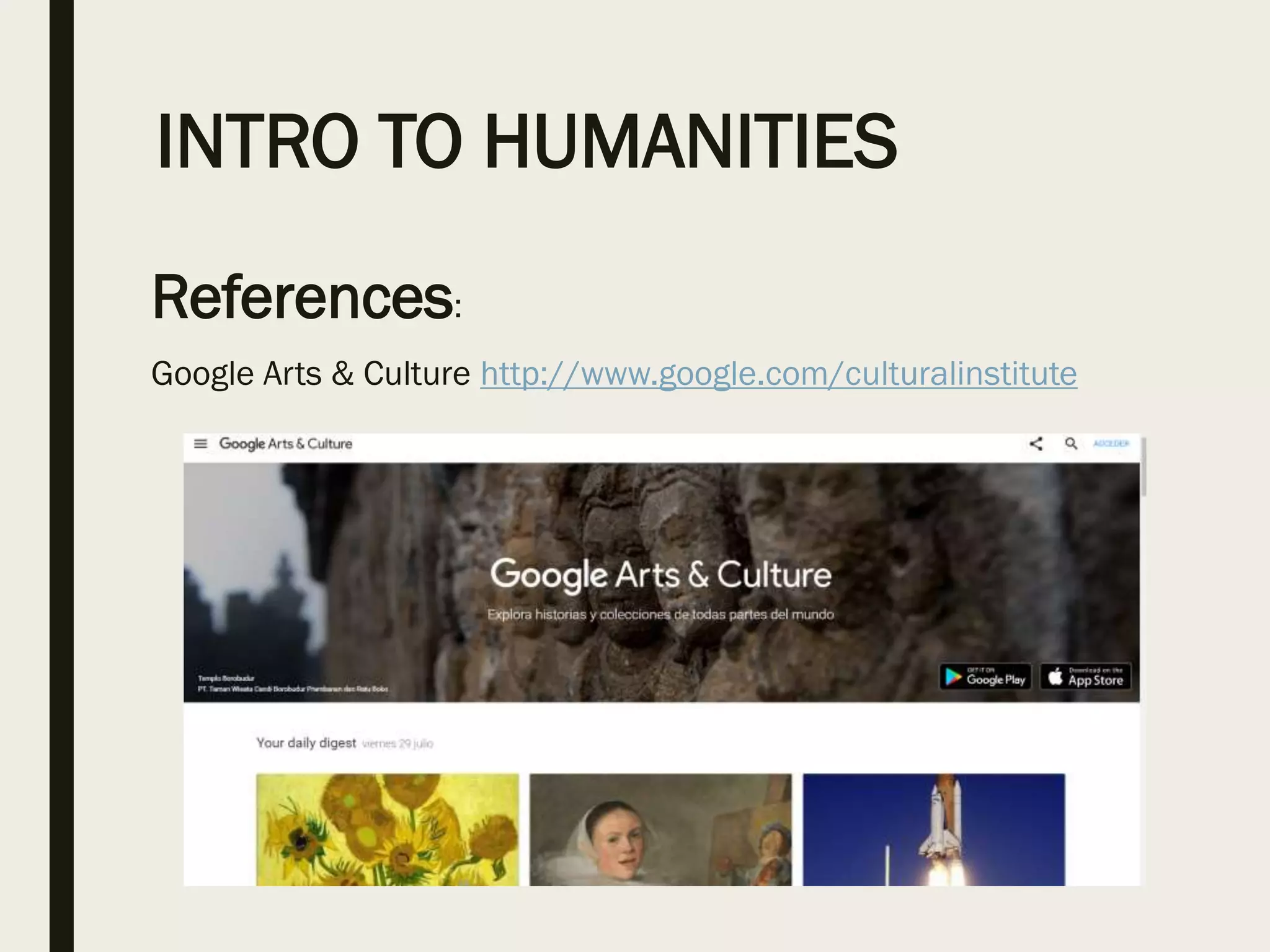 Introduction to the Humanities I: References | PDF