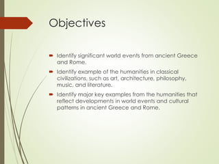 The Classical Tradition: Greece and Rome (pt. 1) | PDF
