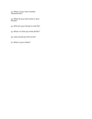 Hum1020 0730 proust questionnaire | PDF