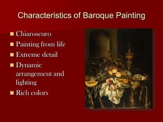 Hum1020 1030 baroque still life painting | PPTX