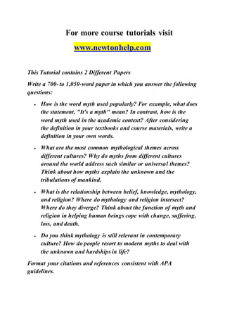 HUM 105 Learn/newtonhelp.com