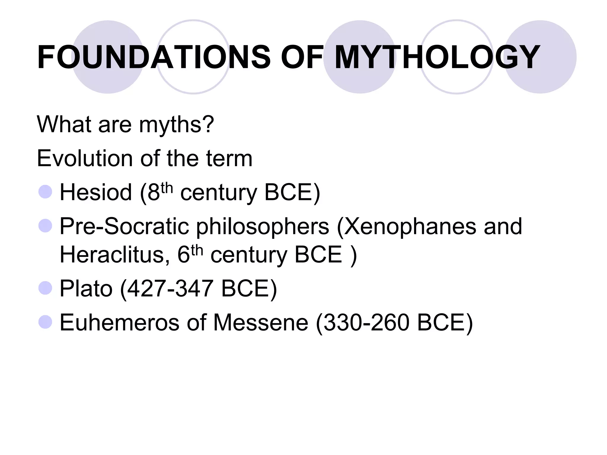 Foundations of Mythology | PPT
