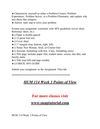 HUM 114 EXceptional Education/snaptutorial.COM