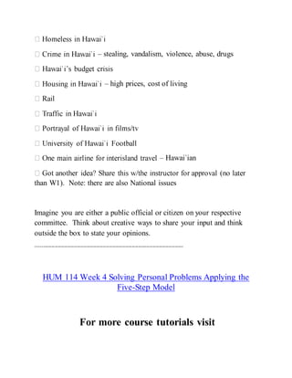 Hum 114 Future Our Mission/newtonhelp.com