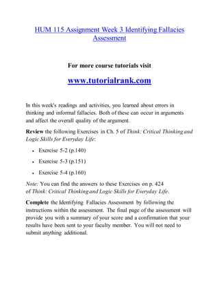 HUM 115 Effective Communication/tutorialrank.com