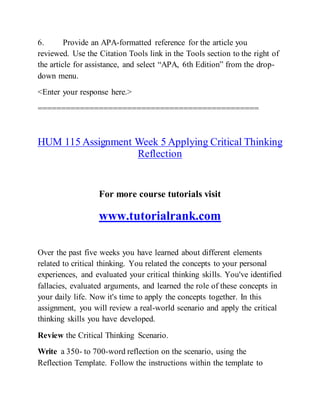 HUM 115 Effective Communication/tutorialrank.com