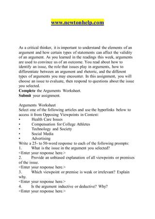 HUM 115 Learn/newtonhelp.com