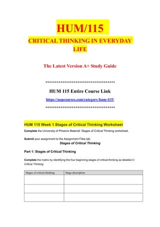 Hum 115 hum115 | PDF | Educational Assessment | Education