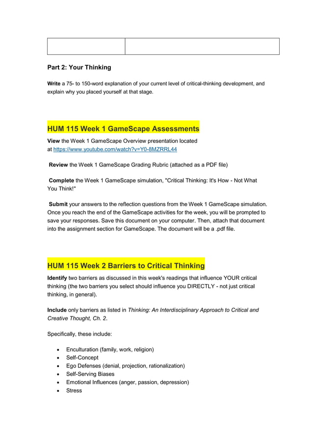 Hum 115 hum115 | PDF | Educational Assessment | Education