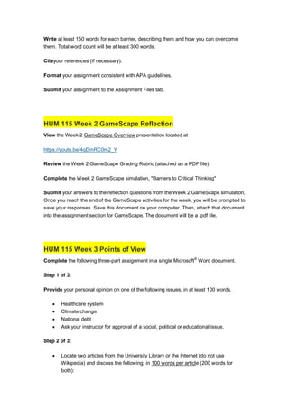 Hum 115 hum115 | PDF | Educational Assessment | Education