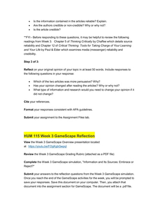 Hum 115 hum115 | PDF | Educational Assessment | Education