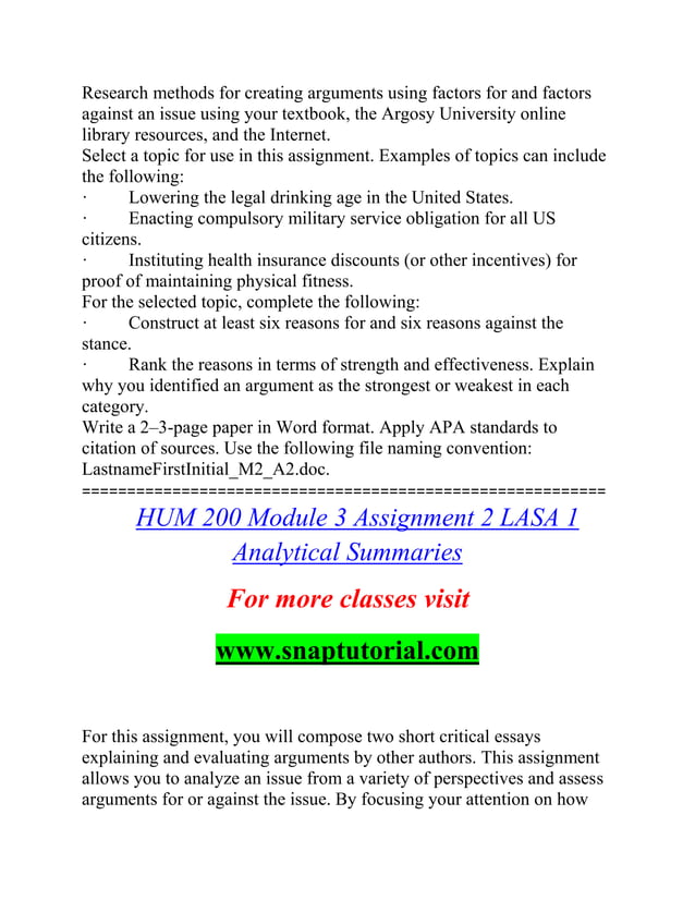 HUM 200 help Successful Learning/Snaptutorial | PDF