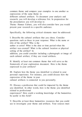 HUM 200 Project Part One | DOCX