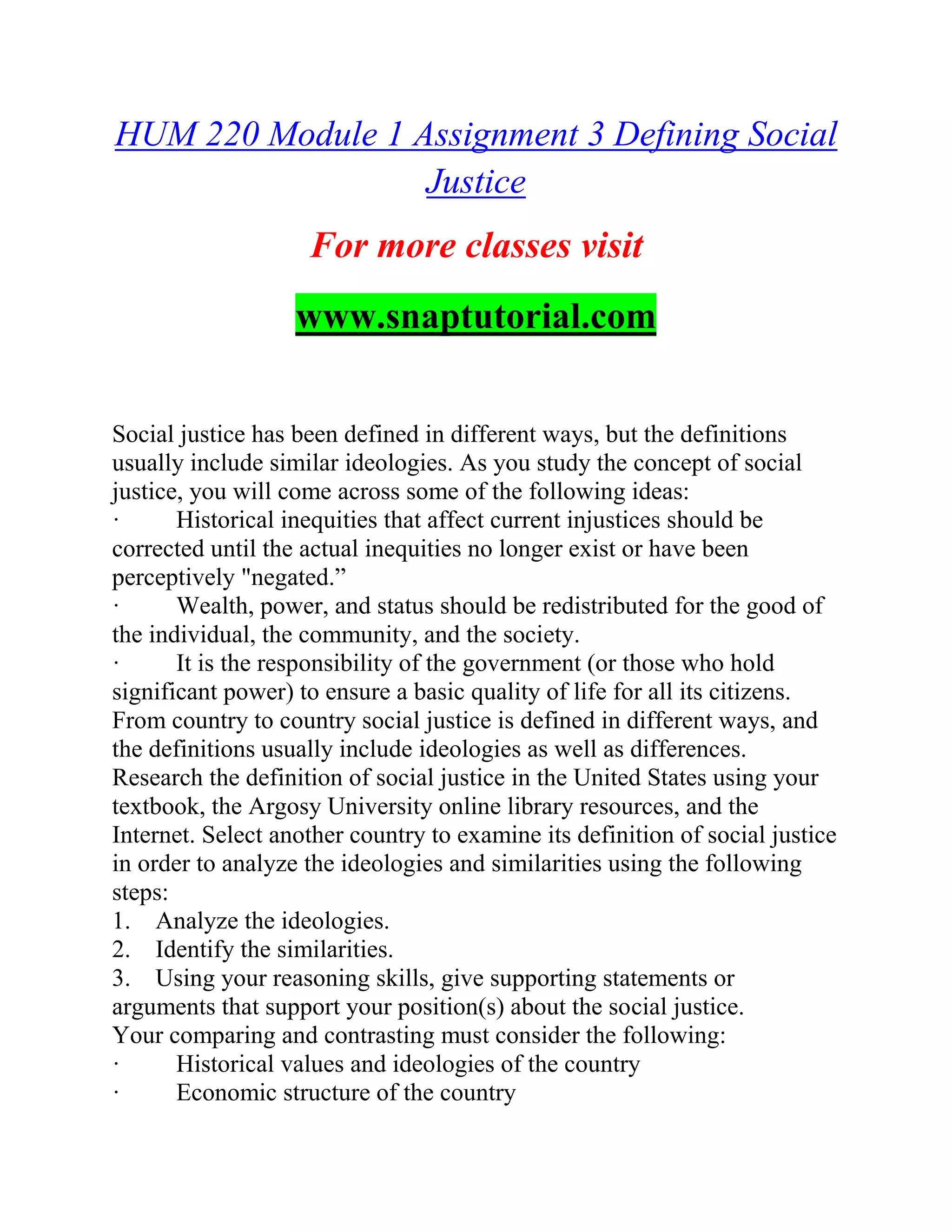 HUM 220 help Successful Learning/Snaptutorial | PDF