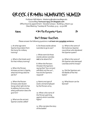 Hum2220 300 film response | PDF