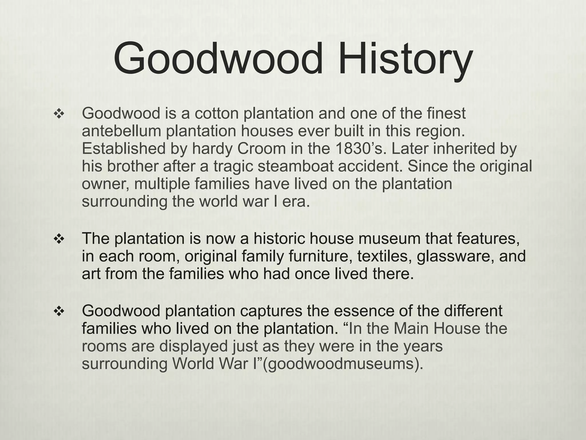 Goodwood presentation | PPTX