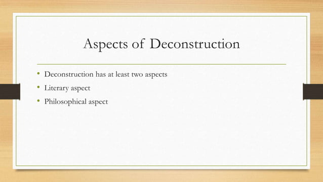 theory of deconstruction | PPTX