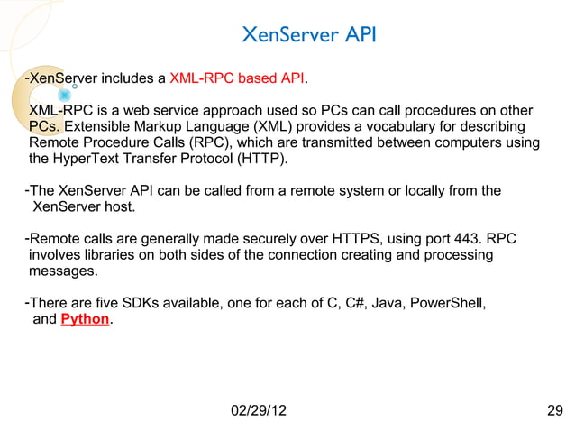 XenServer, Hyper-V, and ESXi - Architecture, API, and Coding | PPT