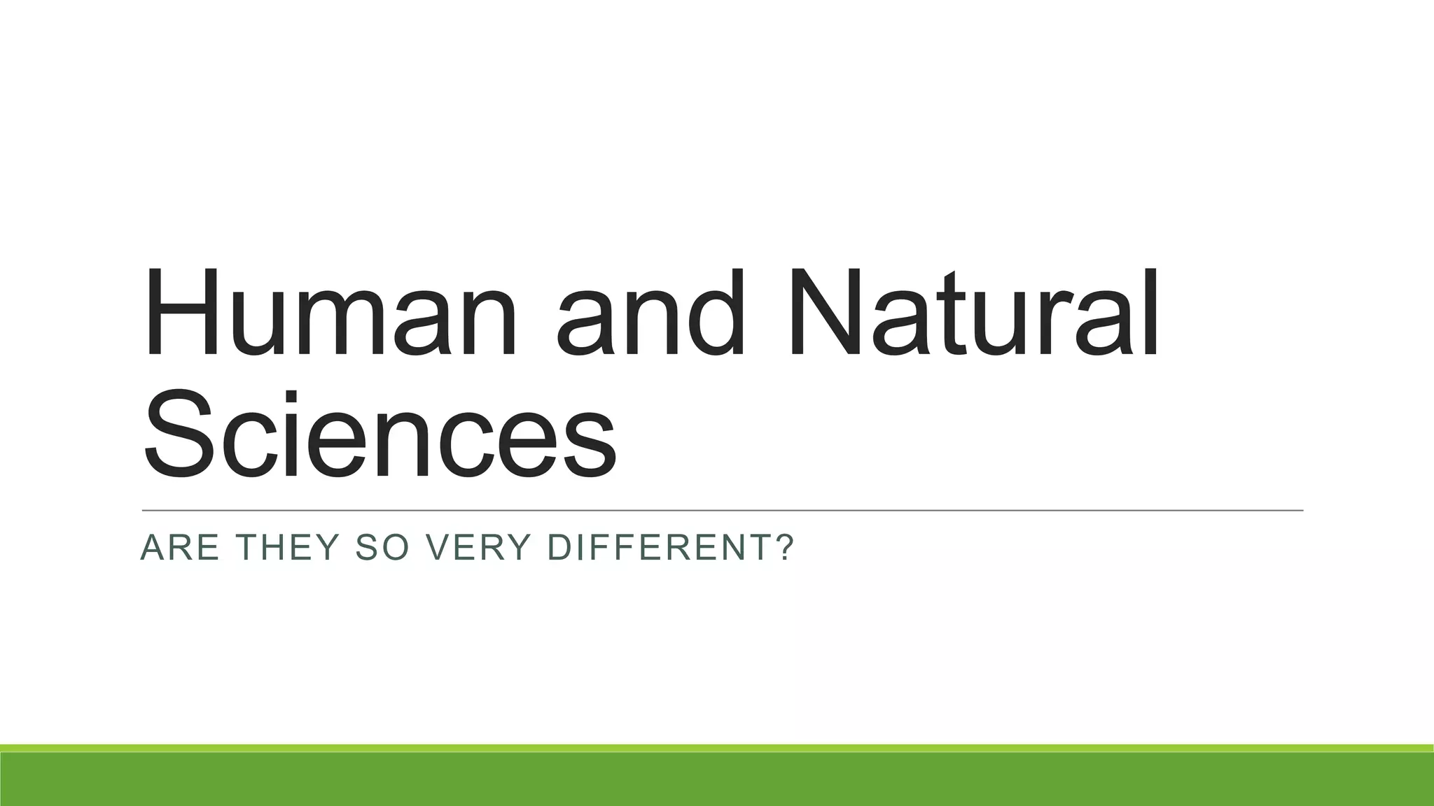 Human and natural sciences for ToK | PPTX