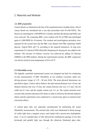 Human erythrocyte filterability at low driving pressure version 7.1 | PDF