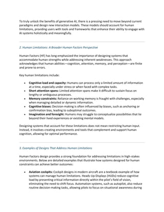 Human Limitations and the need for Designing new models of Human-AI ...